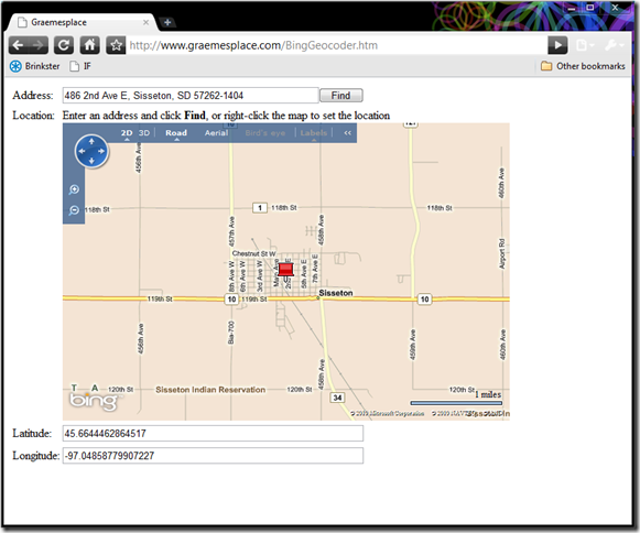 Content Master Technology Blog: Geocoding (and reverse-geocoding) with Bing Maps
